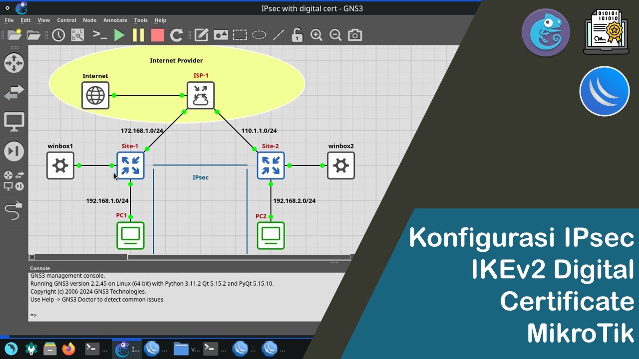 Konfigurasi IPsec IKEv2 Digital Certificate MikroTik - YouTube