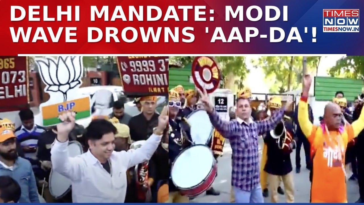 Delhi Polls Results: Dhols, Dance & Dhamaka! Saffron Sweeps Delhi, BJP ...
