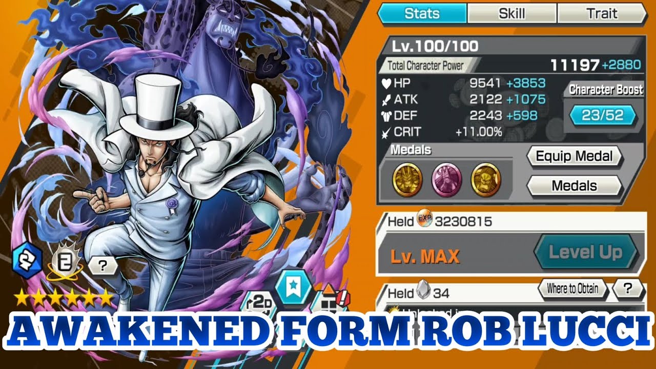 EXTREME AWAKENED FORM ROB LUCCI GAMEPLAY | ONE PIECE BOUNTY RUSH | OPBR ...