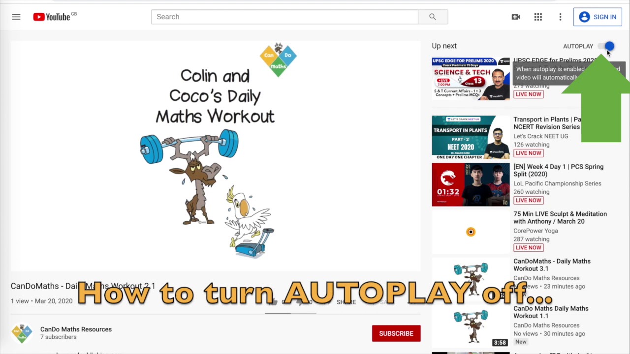 How to stop random videos playing after the Maths Workouts. - YouTube