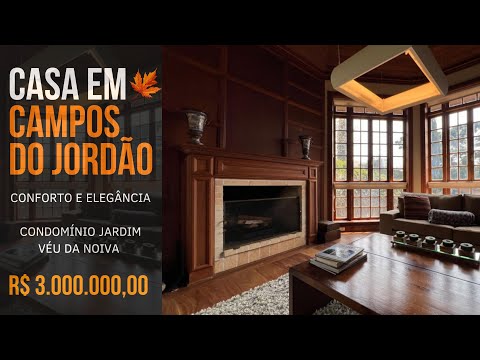 🍁 CONFORTO E ELEGÂNCIA - CASA NO JARDIM VÉU DA NOIVA EM CAMPOS DO JORDÃO - R$ 3.000.000