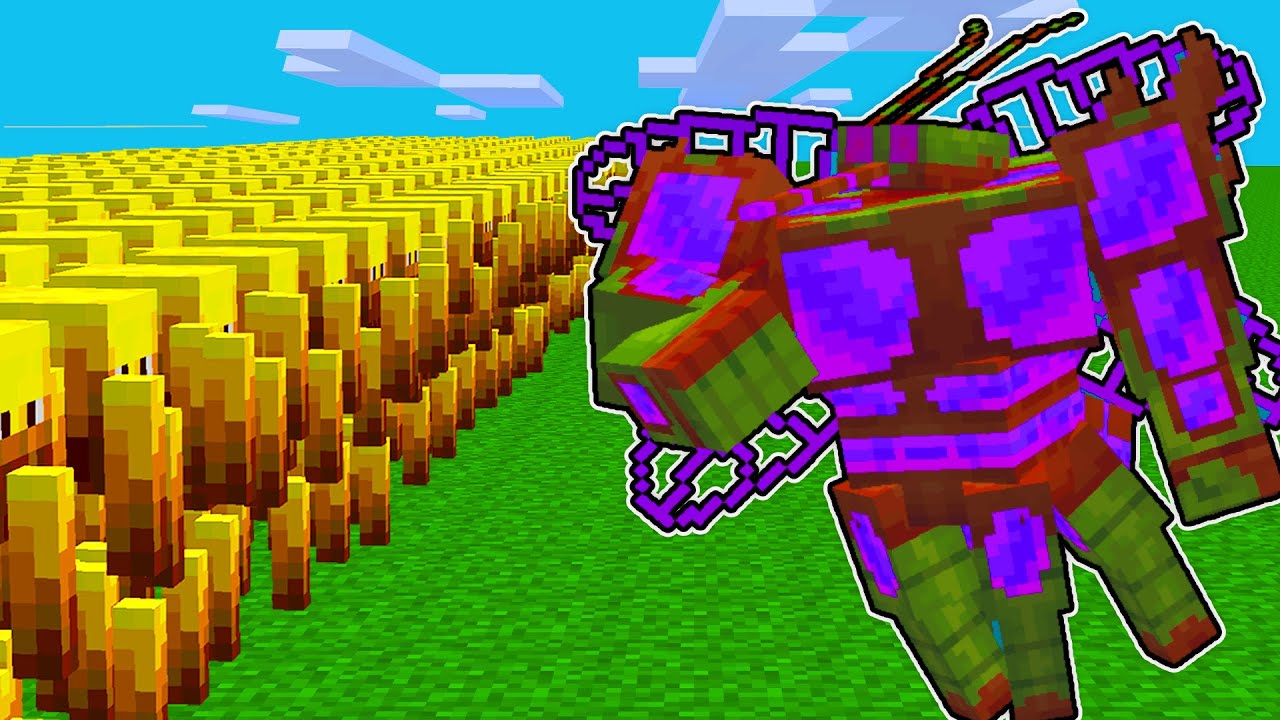 1000 BLAZES vs MUTANT INSECT (Minecraft Mob Battle) - YouTube