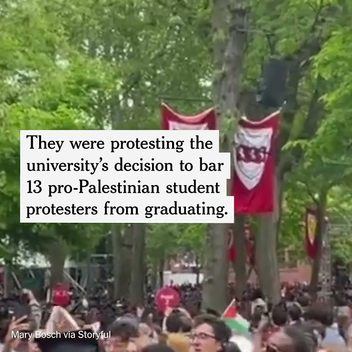 Hundreds of students walked out of Harvard University’s commencement ceremony on Thursday, - YouTube