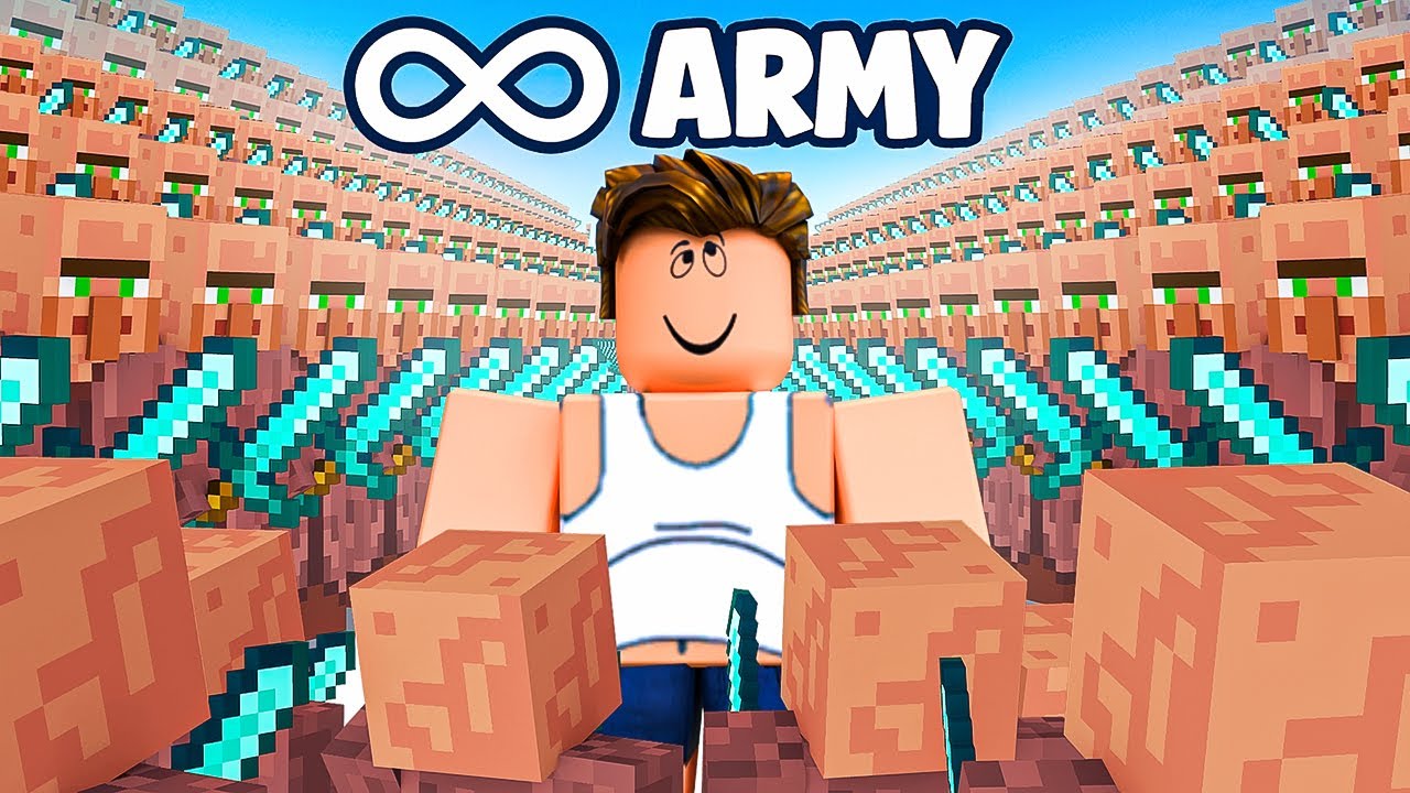 I Hired an INFINITE ARMY of Villagers to dominate Roblox - YouTube