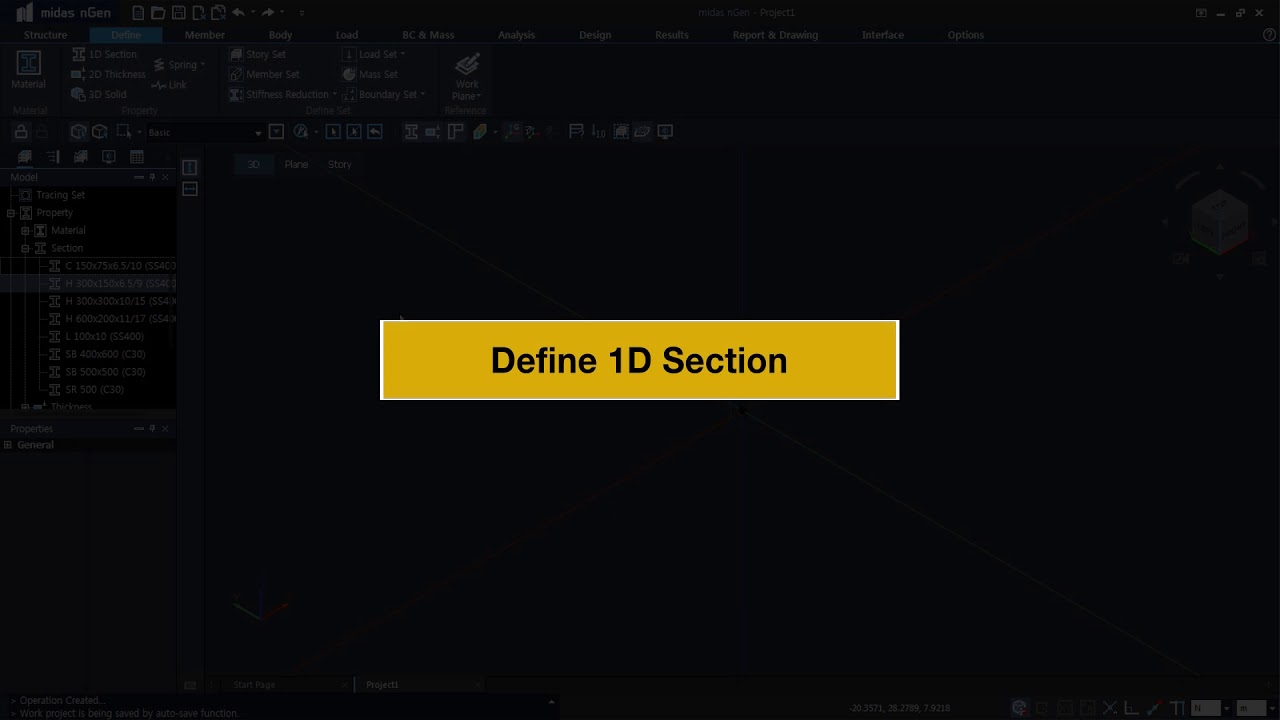 [midas nGen Tutorial] Basic Guide_06. Basic Modeling - Define Properties - YouTube