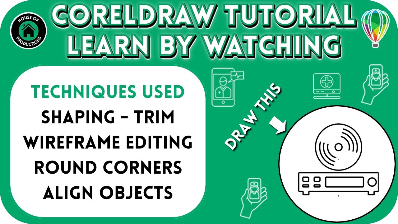 Coreldraw Tutorial - CD Player Icon Constrain Angles Node Editing ...