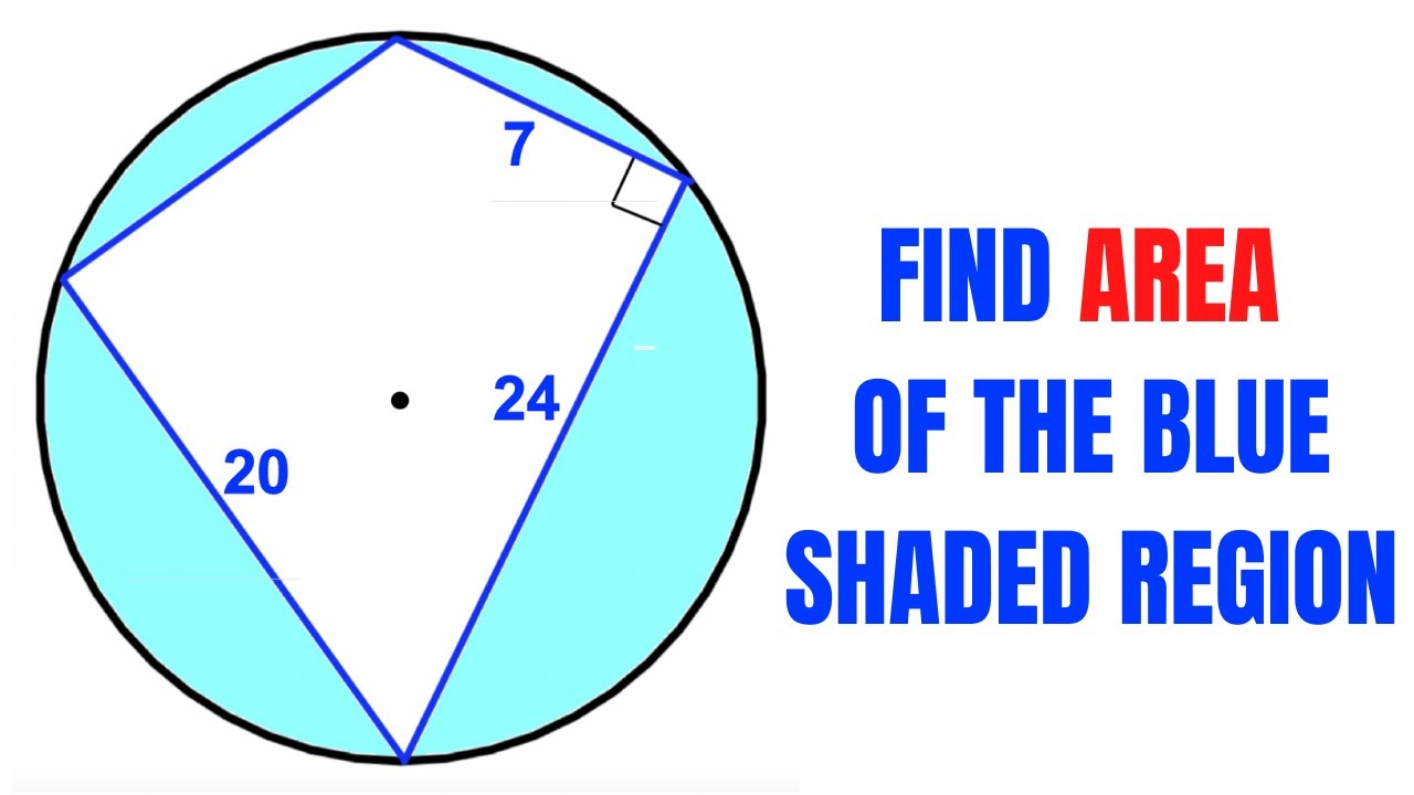 Calculate area of the Blue shaded region | Cyclic Quadrilateral in a ...