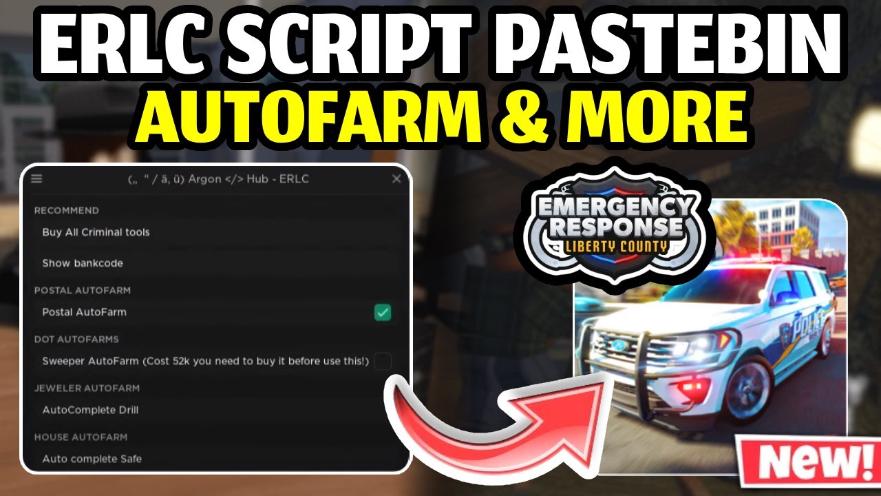 *NEW* OP Roblox ERLC SCRIPT GUI [AUTOFARM, CASH, AIMBOT, MORE!] - YouTube