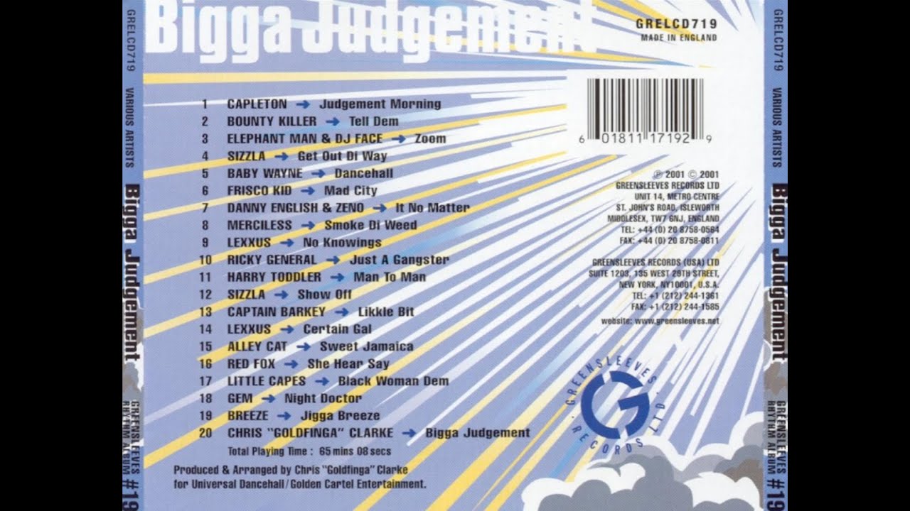 Danny English Ft Zeno - It No Matter (Bigga Judgement Riddim) CD 2001 ...