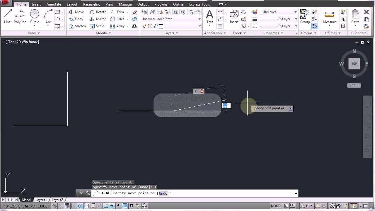 AutoCAD 2D 02 Line, angle, coordinates, ortho, polar, Snap (endpoint ...