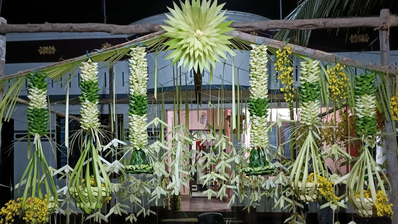 How to make coconut leaf decoration | #kerala #india - YouTube