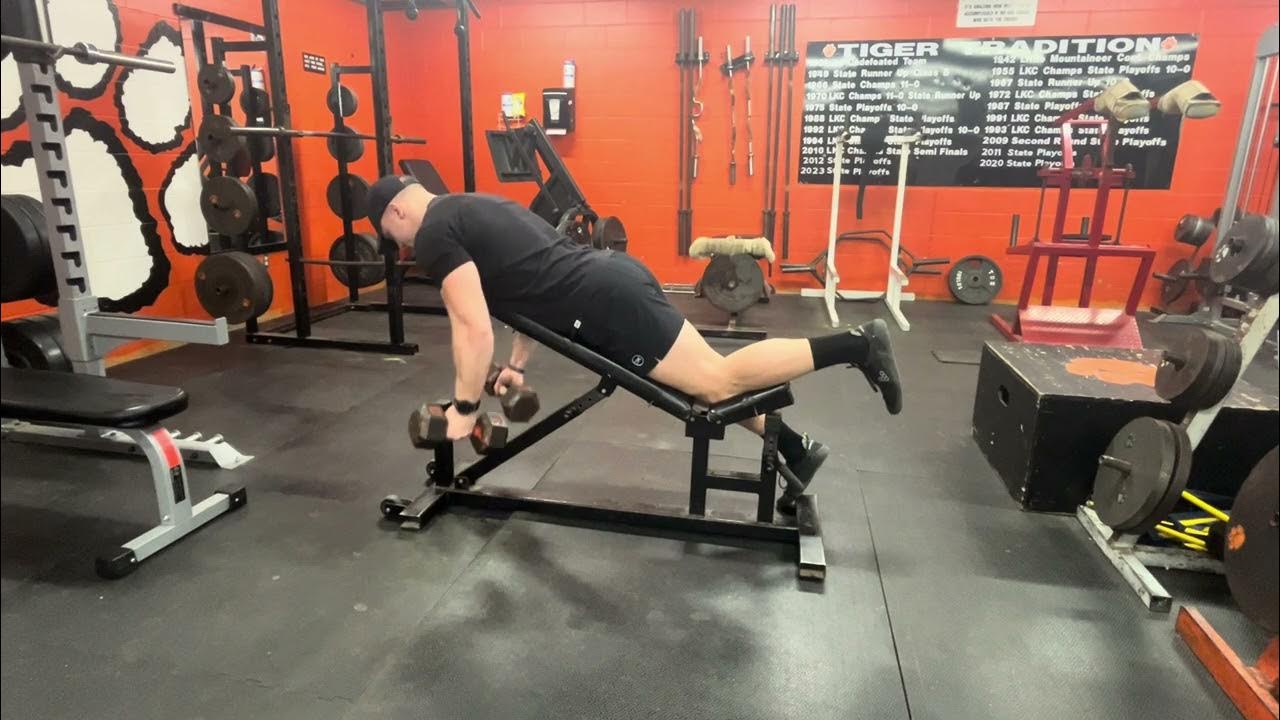 Supinated Prone Bench Dumbbell Rows - YouTube