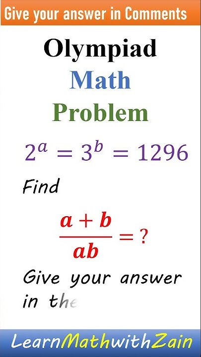 Olympiad Math Probelm | Learn Math with Zain - YouTube