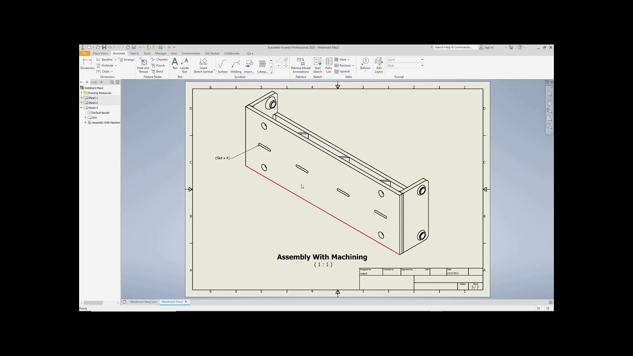 08 Autodesk Inventor 2020 - Weldment Drawing - YouTube