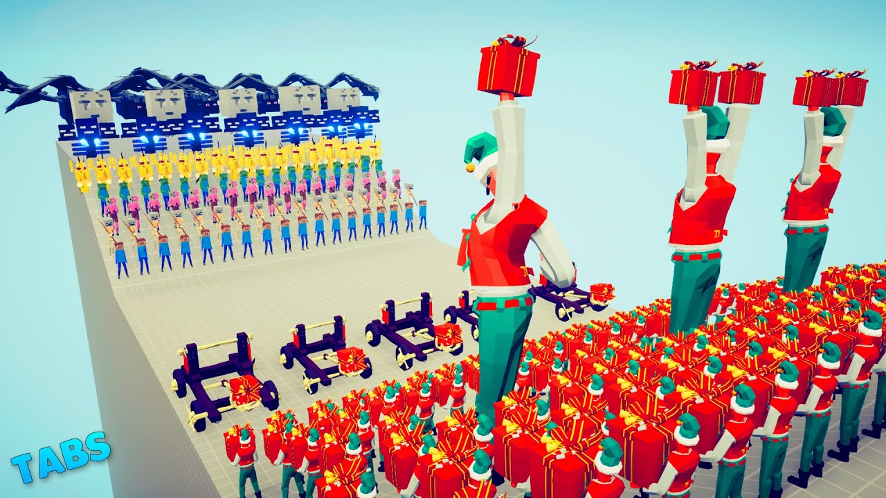 PRESENT ELF ARMY 🎁Vs⛏ 100x EVERY MINECRAFT UNIT (PART 1) - Totally ...