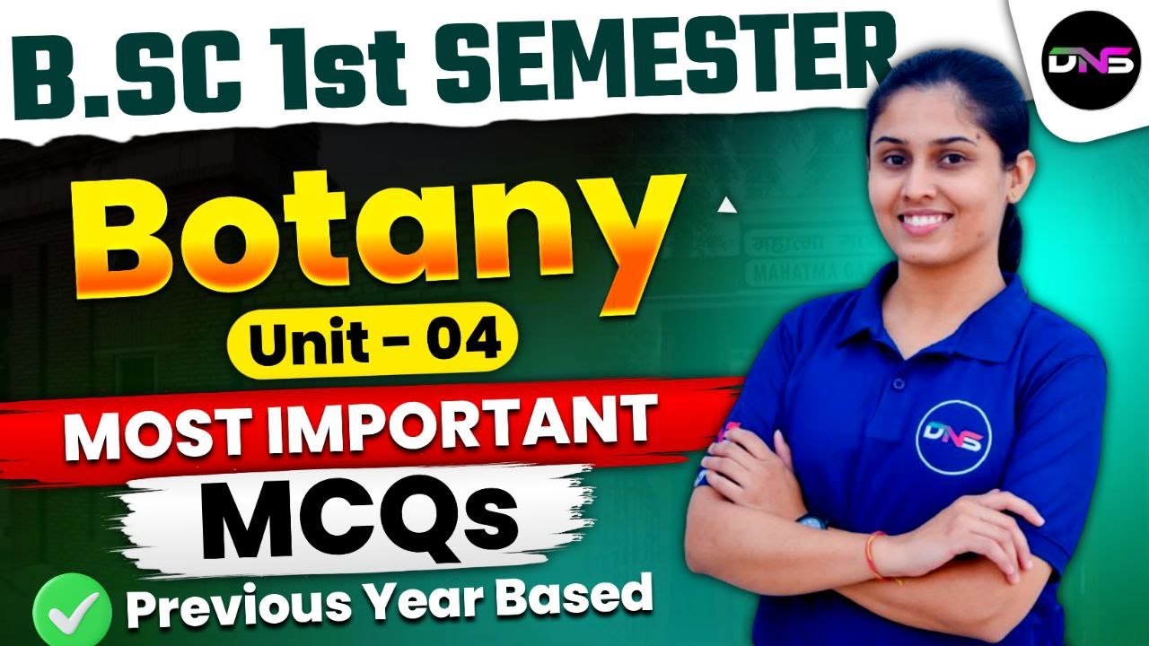 B.Sc 1st Semester Botany Unit-4th Important Questions MCQs for Exam ...
