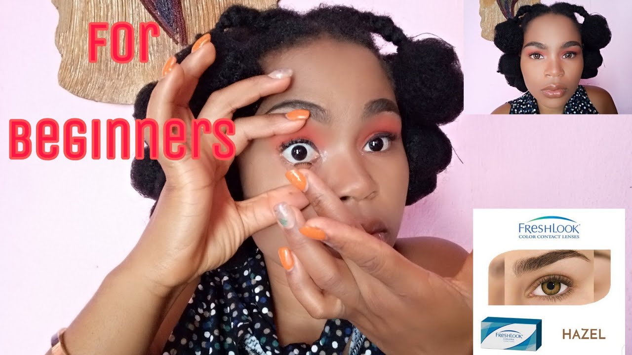 How to. Easiest way to Fit in Eye Contacts for Beginners|| Nappy Gabby ...