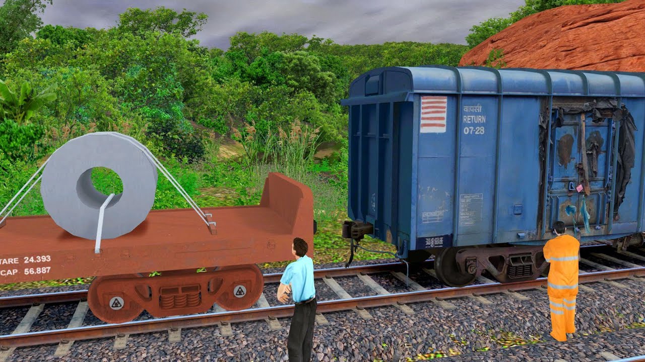 WAP-7 ELECTRIC ENGINE COUPLING BCNA TO STEEL COILS-Railfans-Railworks ...