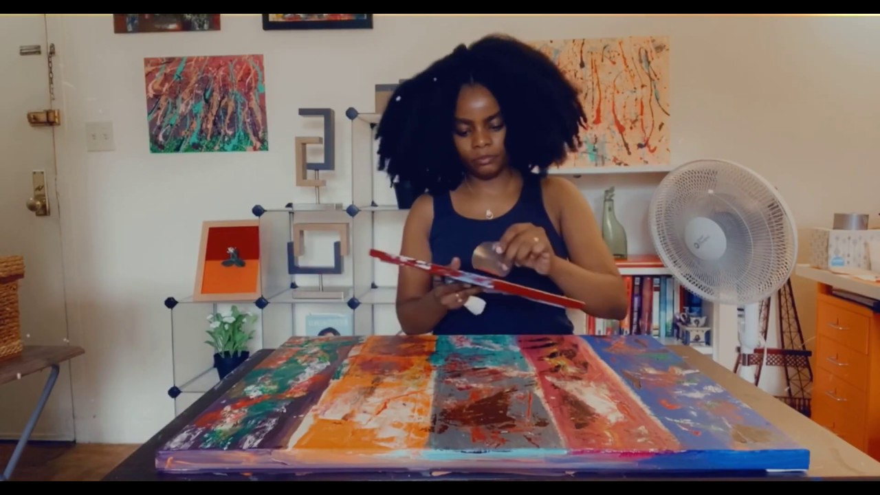 Abstract Acrylic painting / Quick Demo - YouTube