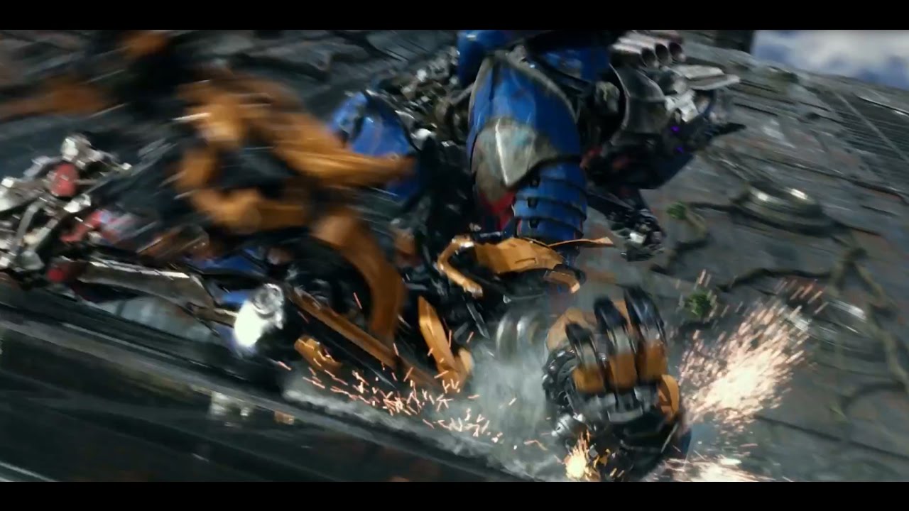 (All Shadow Spark Optimus Vs Bumblebee Fight Scenes) - (Transformers 5 ...