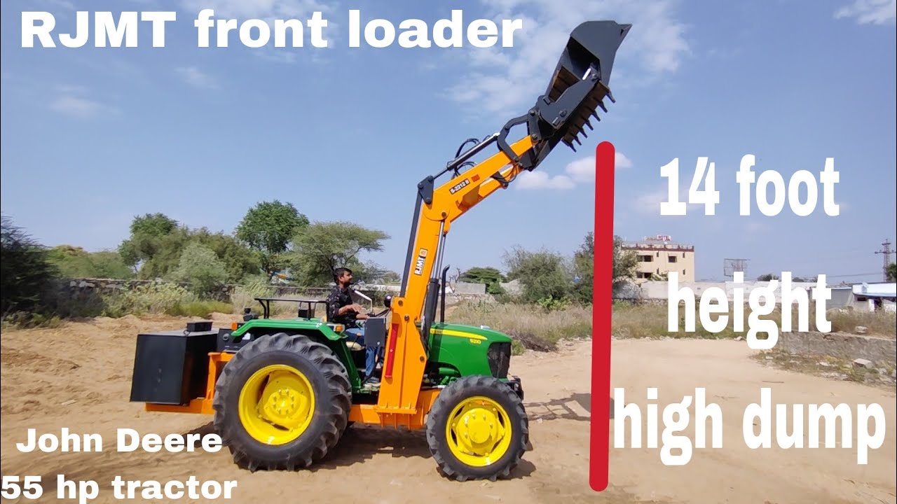 RJMT tractor loader 14 ft height 1ton bucket on john deere 5210 4wd ...