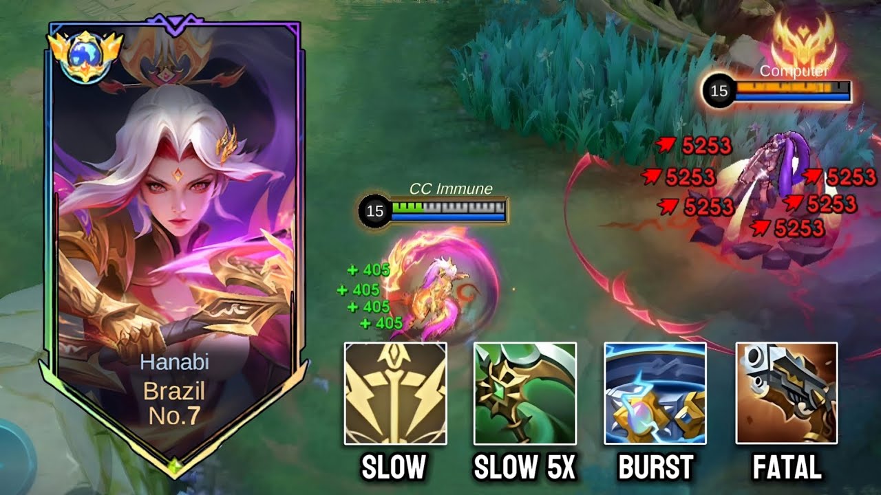 HANABI EPIC COMEBACK🔥, BEST BUILD 1 HIT SLOW FOR HANABI 2024, MELTING ...