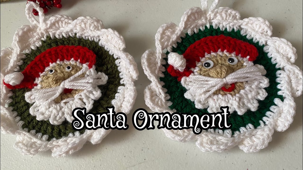Crochet Santa Ornament Tutorial - YouTube