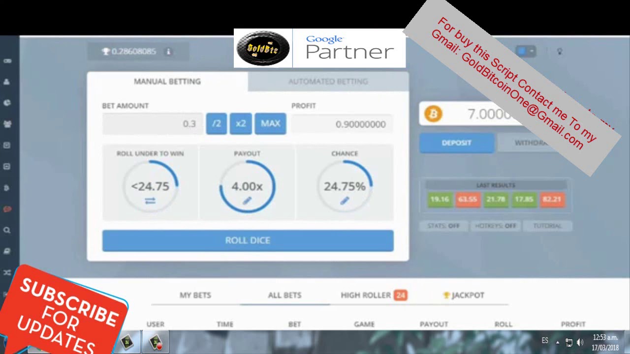 2018 - Bitsler Hack Script Win 7.9 BTC (Withdrawal Proof) - MARCH - YouTube