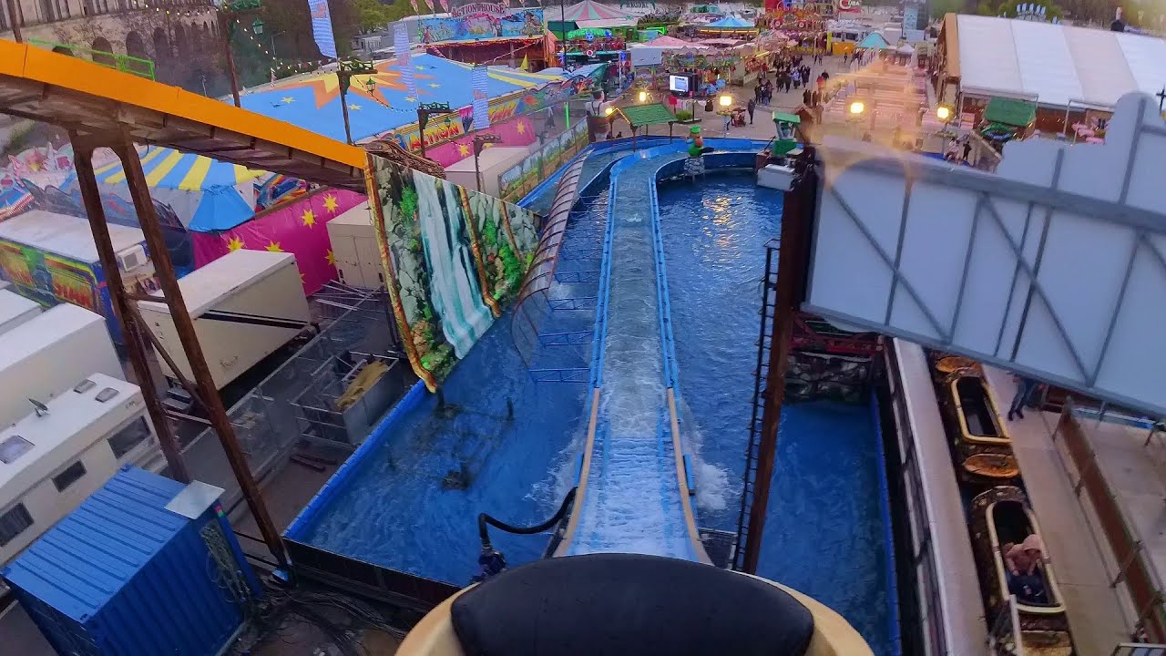 Jim & Jasper's Wildwasser (Log Flume) - Blume - Onride (POV) - 4K - Nürnberger Frühlingsfest ...