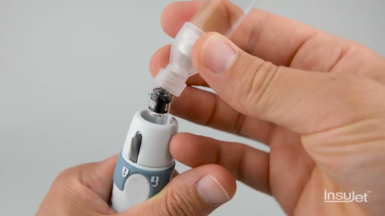 InsuJet™ - Instructions Part 08b: Taking up insulin from a 10ml vial ...