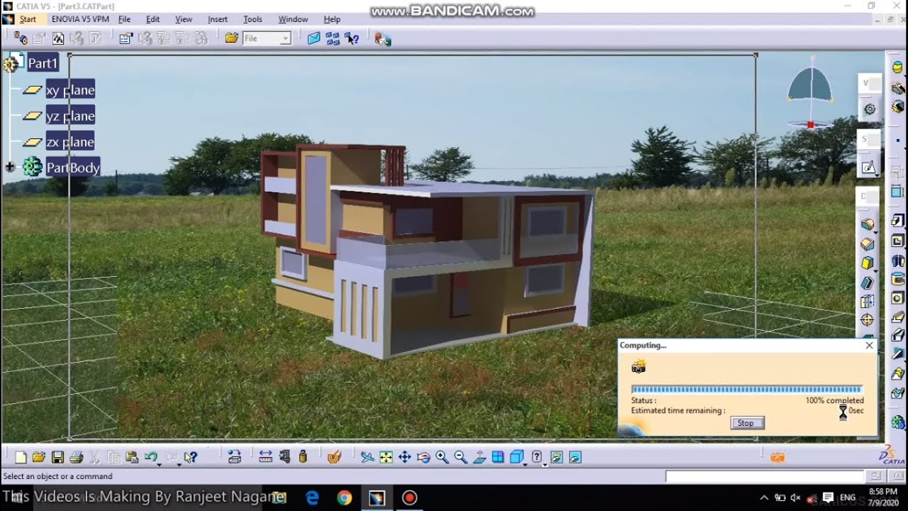 CATIA V5 Rendering House Design Full Tutorial For Beginners - YouTube
