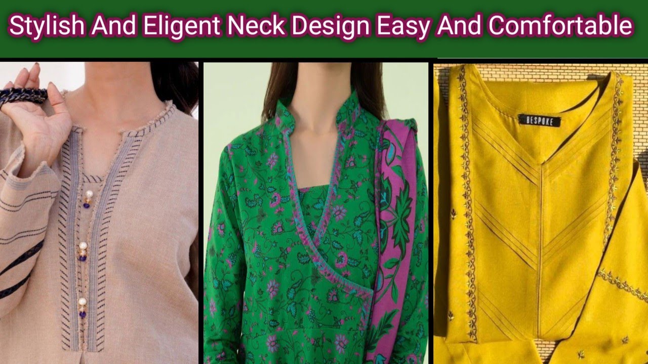 Stylish And Eligent Neck Design With Less And Pintex Pleated Design ...