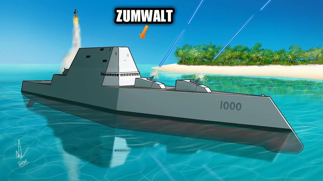 Drawing USS ZUMWALT (DDG 1000) MW - YouTube