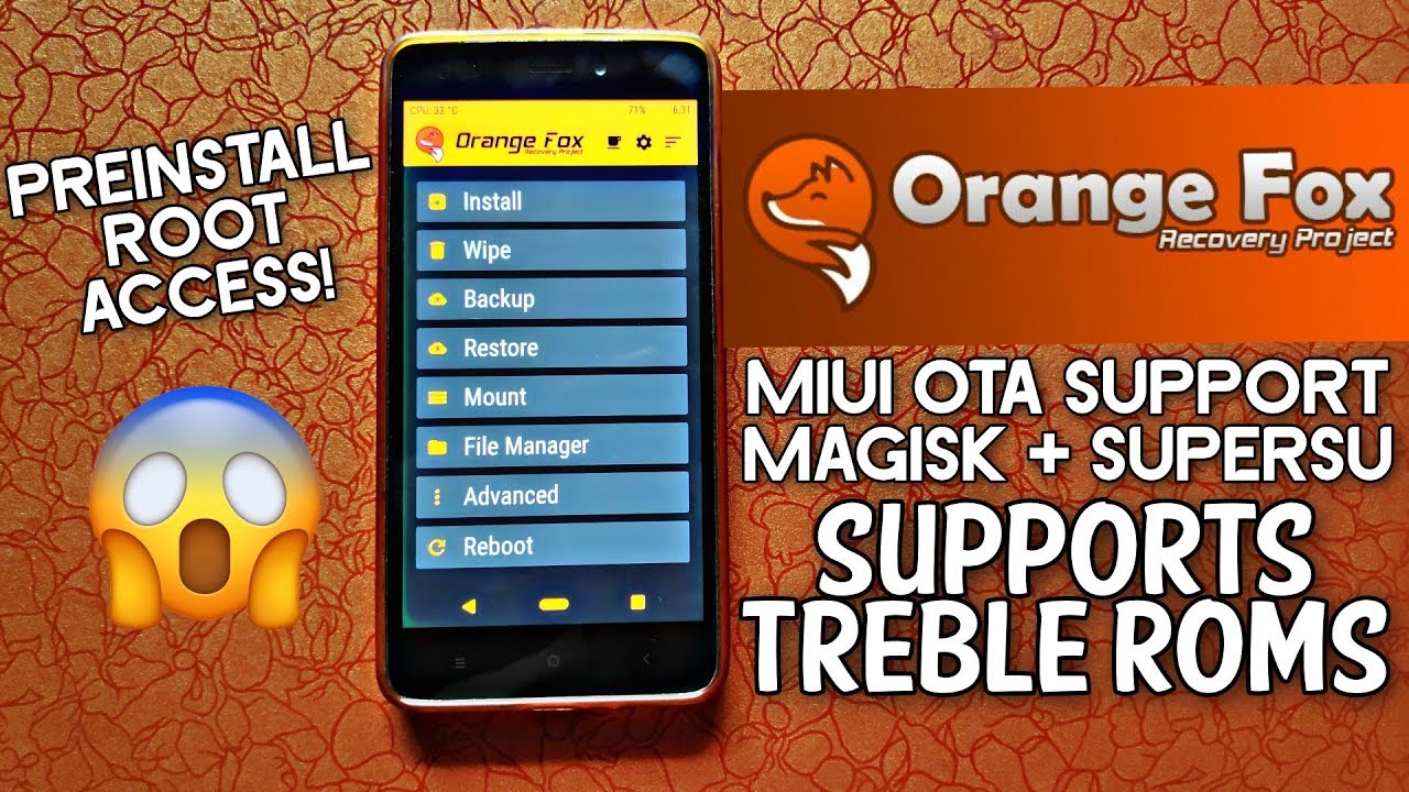 How to Install Custom Recovery With Project TREBLE Support | OrangeFox ...