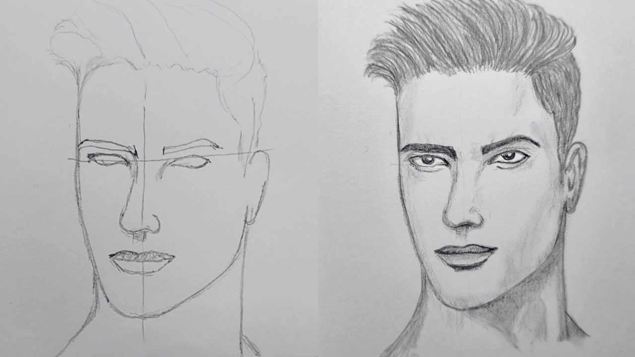 How to Draw Man Portrait with Pencil Part 7 - YouTube