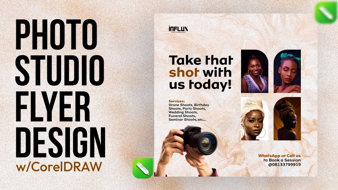BEST PHOTOGRAPHY STUDIO Flyer Design | CorelDRAW - YouTube