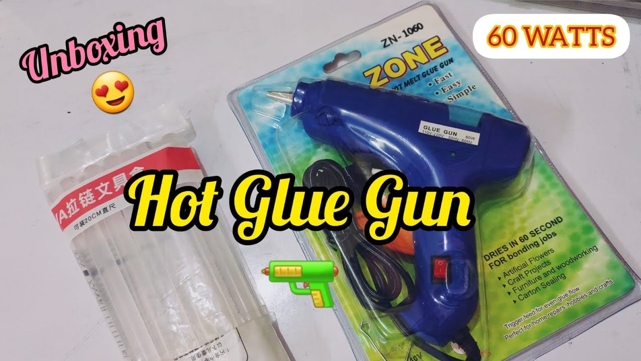 Unboxing hot glue gun 🔫💙 | how to use hot glue gun | hot glue gun with ...