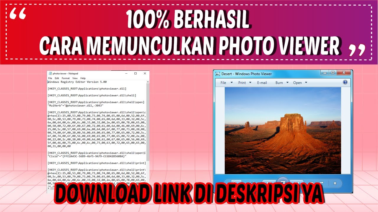 CARA MENGINSTALL PHOTO VIEWER YANG TIDAK ADA DI WINDOWS | 100% WORK ...