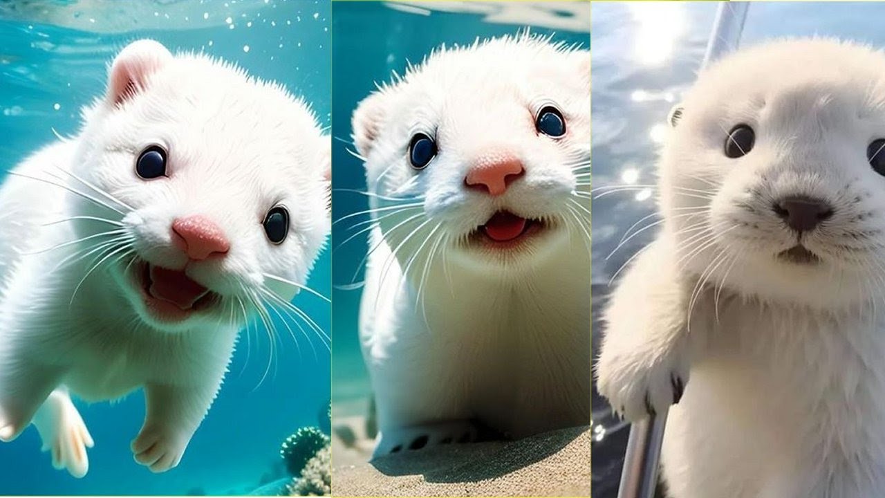 Choose your birthday month cutest baby white otter - YouTube