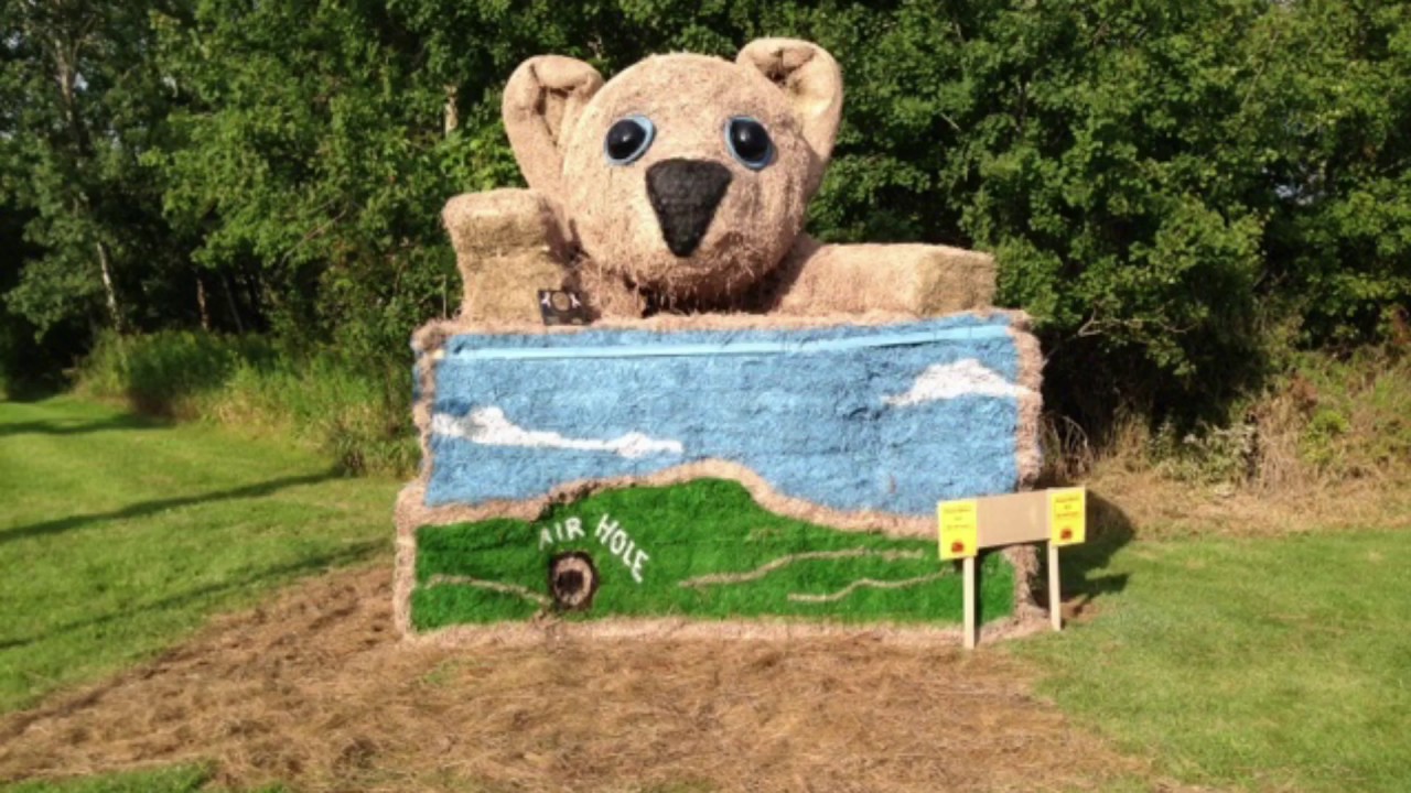 Hay bale art - YouTube