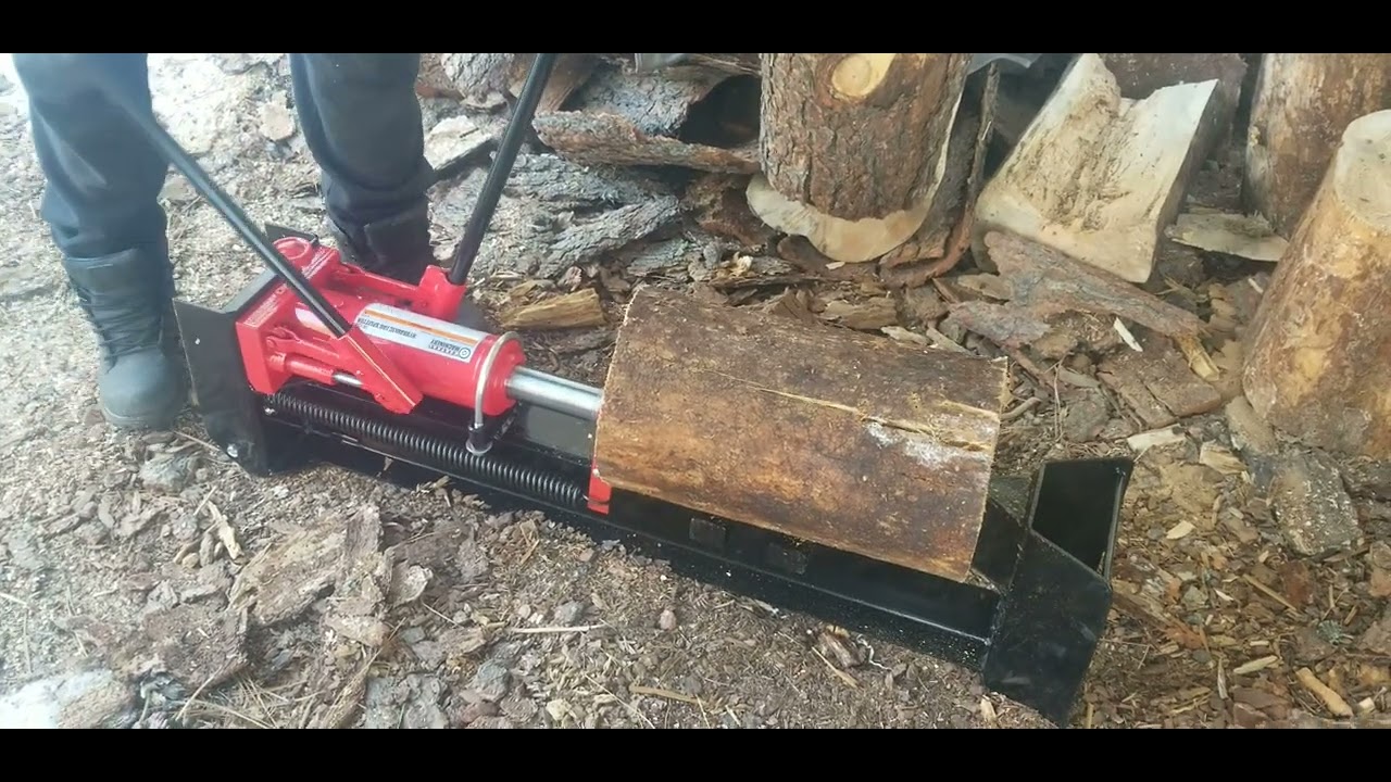 New Hydraulic Wood Splitter No Fuel Or Electricity Required - YouTube
