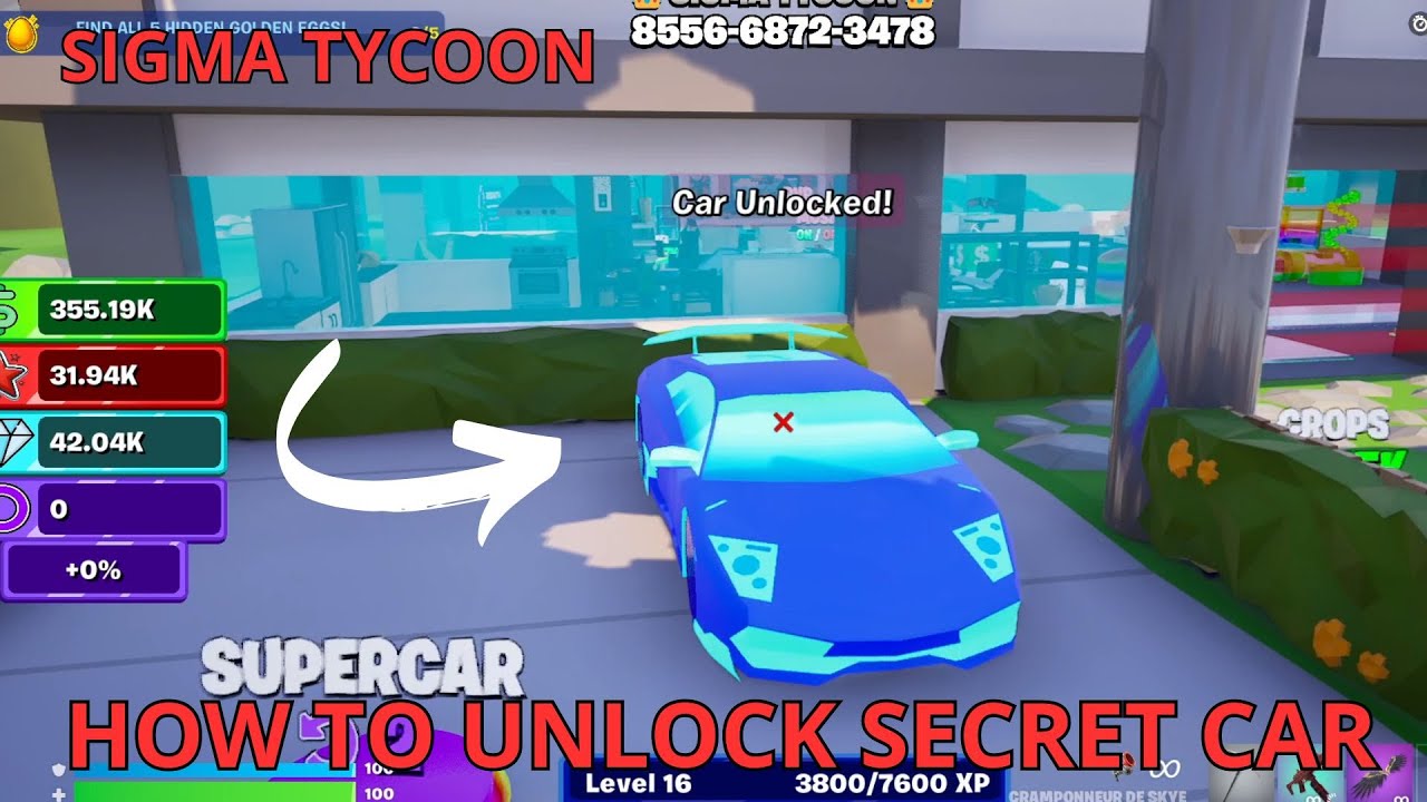 HOW TO UNLOCK SECRET CAR ON SIGMA TYCOON MAP FORTNITE CREATIVE TUTORIAL ...