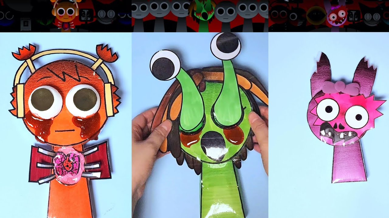 paper diy ️ Sprunki Oren Vineria Pinki Phase1 phase2 dolls help - YouTube