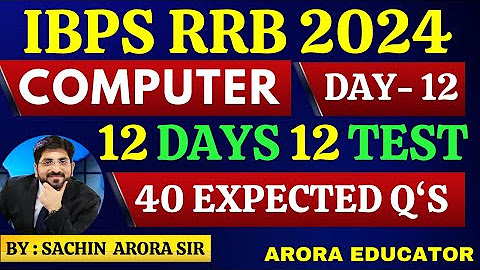 IBPS RRB Computer Classes Playlist | 12 Days 12 Mocks | Sachin Sir | Arora Educator - YouTube