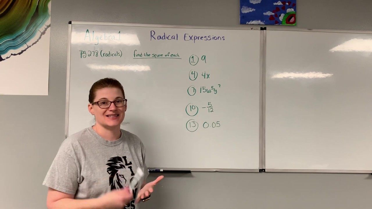Algebra 1 “basic radicals” - YouTube