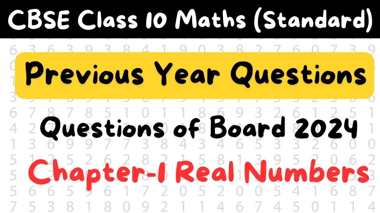 Class 10 Maths Chapter 1 Real Numbers 2024 PYQs #class10maths - YouTube