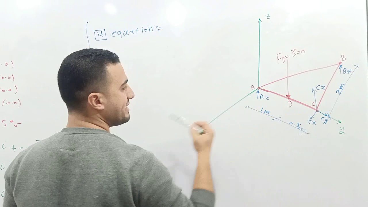 Equilibrium In Rigid body In 3-Dim. Example 1 - YouTube