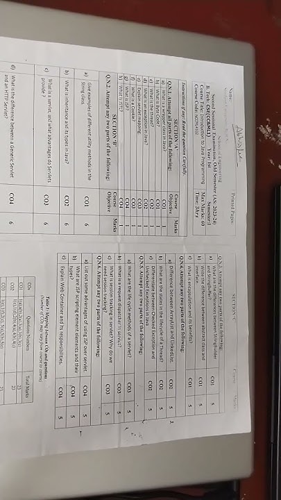 Java BTech first year semester paper engineering bbd University 2024 ...
