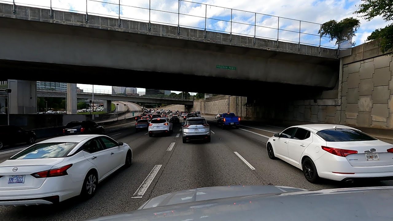 Driving Through Atlanta, Georgia On A Sunday: From The South Northbound ...