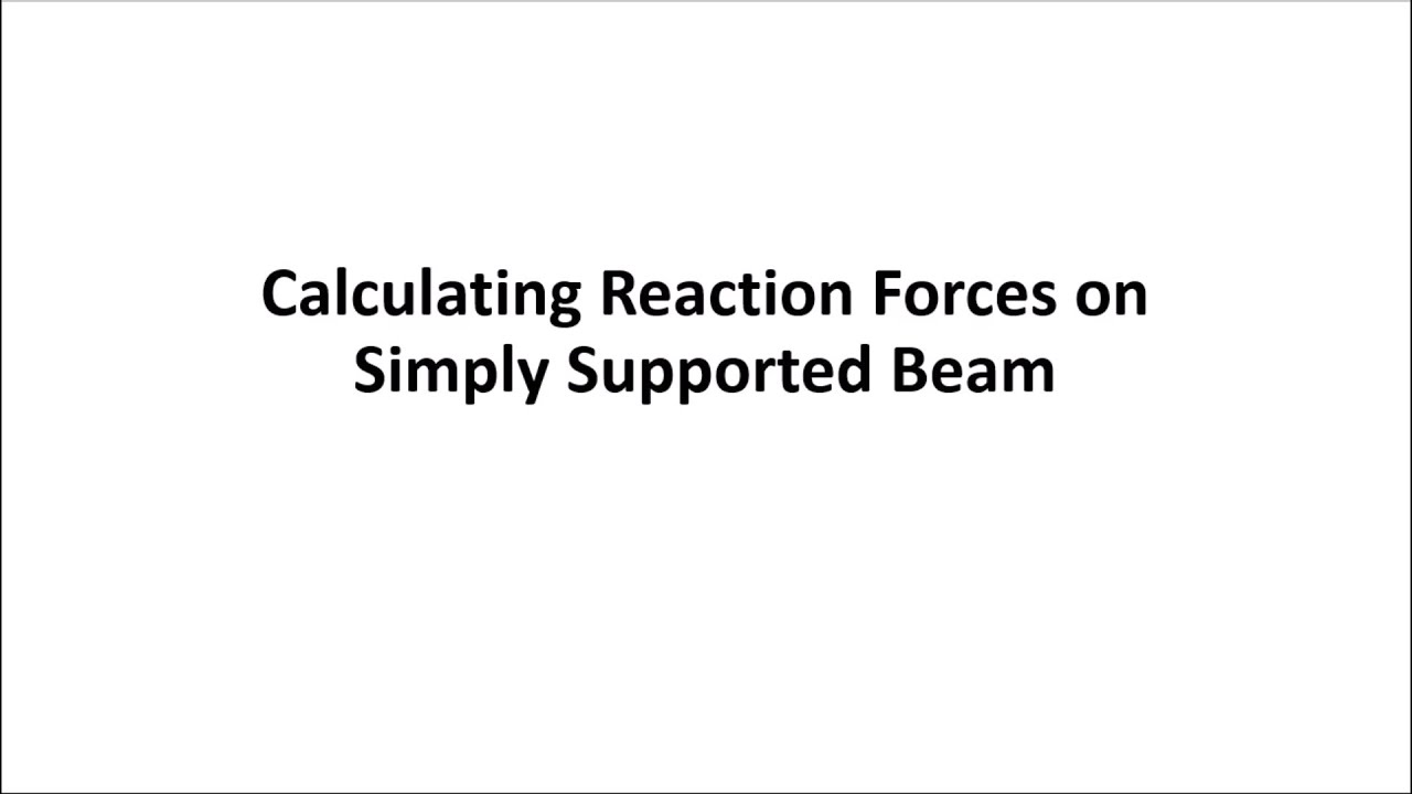 Engineering lesson - How to Calculate Reaction Forces on a Simply ...